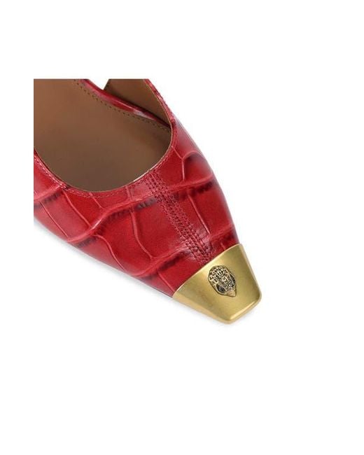 Kurt Geiger Regent Croc Embossed Cutout Pump in Red | Lyst