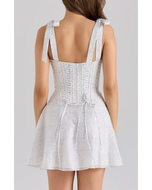 House Of Cb Ariella Corset Tie Strap Minidress in White | Lyst