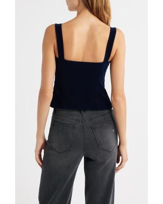 Bella Venice Julie Velveteen Corset Top in Blue | Lyst