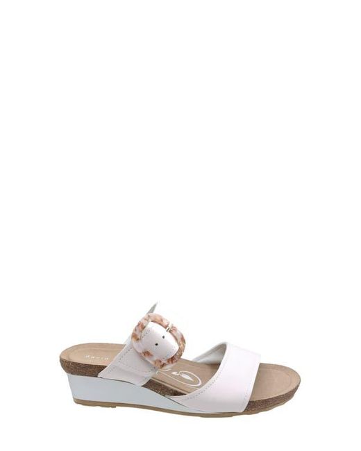 David Tate Fantasy Platform Wedge Slide Sandal in White | Lyst