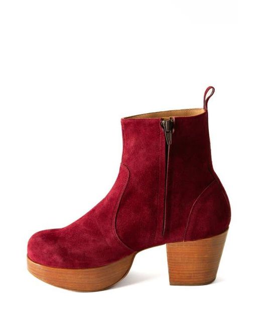 Fortress Charli Suede Platform Clog Boot in Red | Lyst