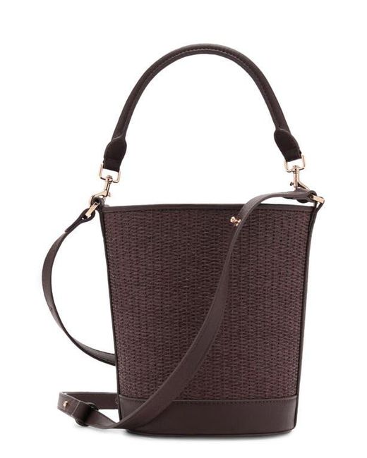 Mango Small Raffia Bucket Bag in Brown | Lyst