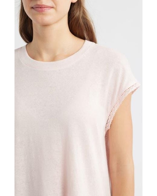 Wit & Wisdom Crochet Cap Sleeve Tee in Blue | Lyst