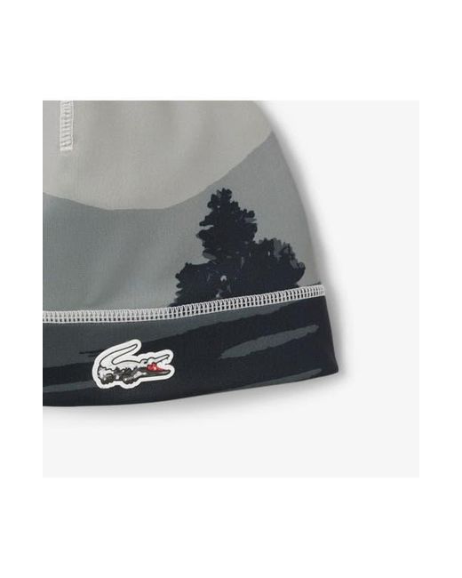 Lacoste Landscape Print Polar Fleece Beanie in Gray for Men | Lyst