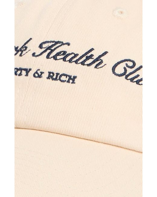 Sporty & Rich Ny Health Club Embroidered Cotton Twill Baseball Cap in ...