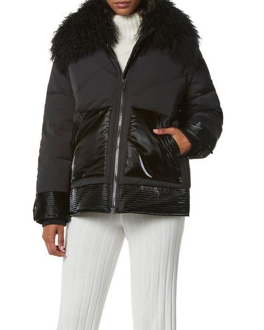 Andrew Marc Rosales Puffer Jacket With Removable Genuine Fur Collar in ...