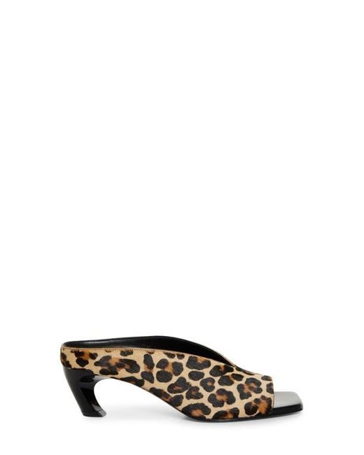 Alexander McQueen Genuine Calf Hair Open Toe Mule in Black | Lyst