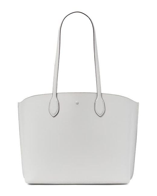 Kate Spade Suite Leather Tote in White | Lyst