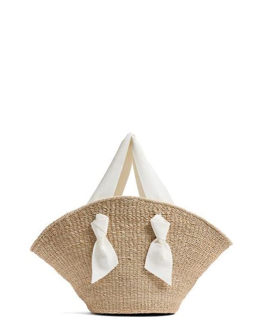 PAMELA MUNSON Petite Isla Bahia Riviera Woven Tote in Natural | Lyst