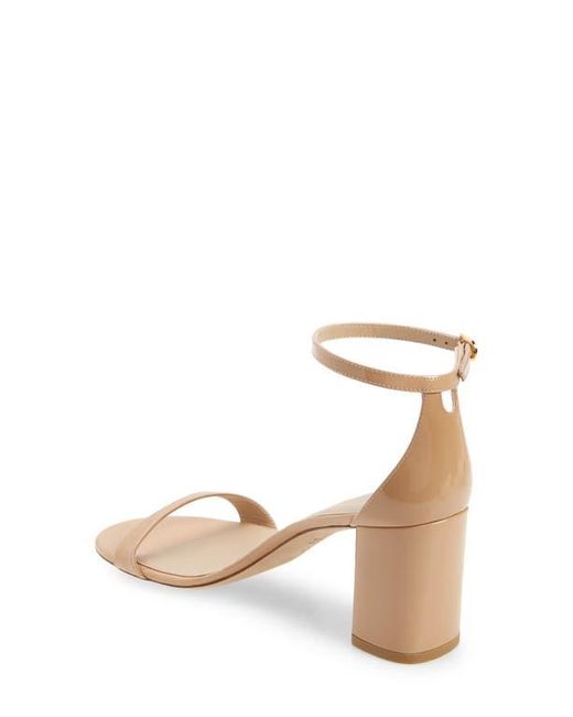 Stuart Weitzman Nudistarc 75 Block Sandal in Natural | Lyst