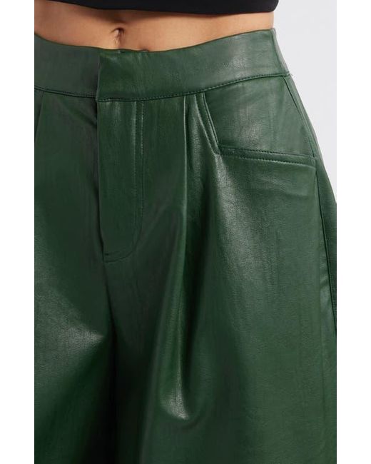 Mistress Rocks Wide Leg Faux Leather Pants in Green | Lyst