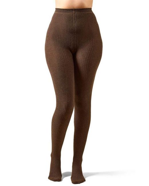 Memoi Cable Stitch Sweater Tights in Brown | Lyst
