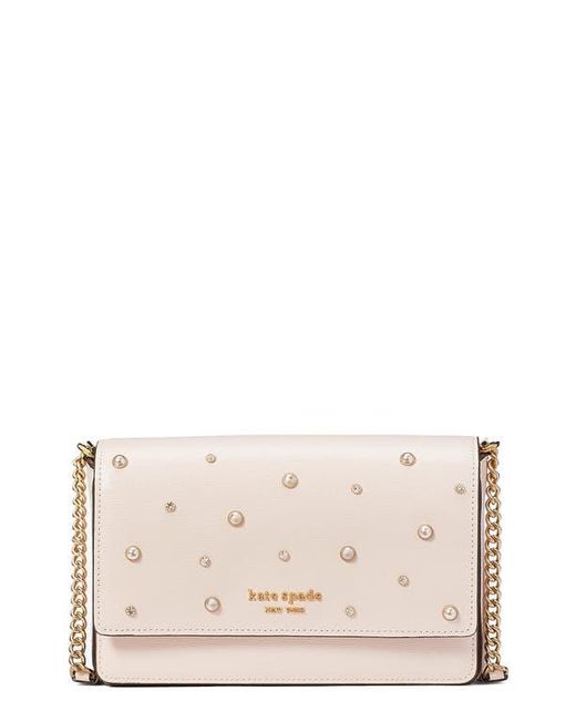 Kate Spade Studded Saffiano Leather Wallet On A Chain in Pink | Lyst
