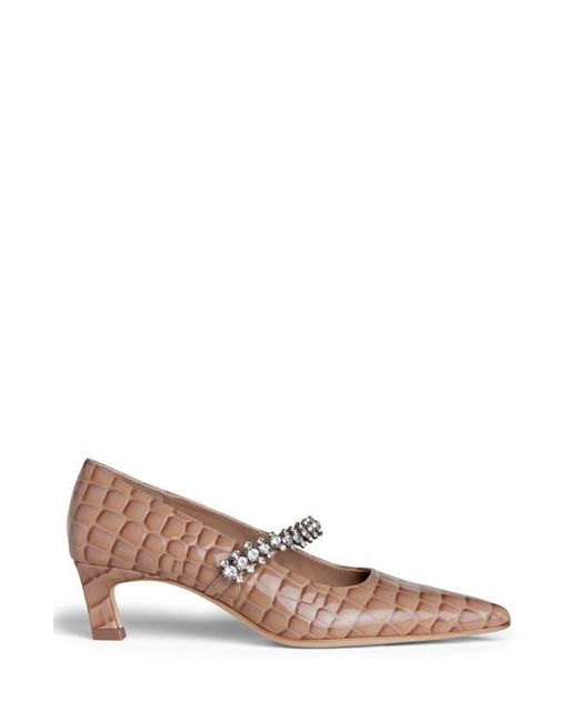 Allegra James Antonella Embossed Leather Pump in Brown | Lyst