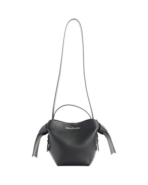 Acne Studios Mini Musubi Leather Shoulder Bag in Black | Lyst