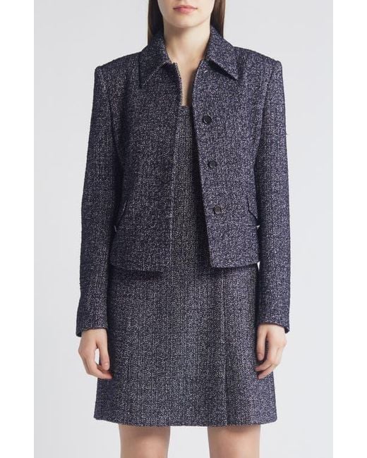 Boss Jaxson Tweed Jacket In Blue Lyst