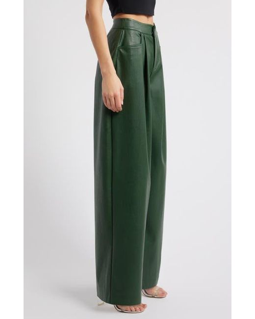 Mistress Rocks Wide Leg Faux Leather Pants in Green | Lyst