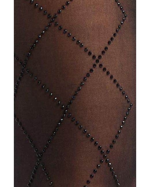 High Heel Jungle Crystal Embellished Sheer Tights in Blue | Lyst