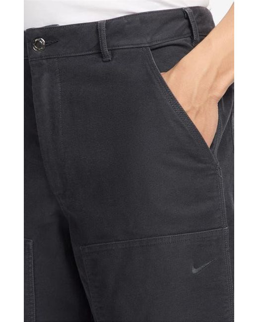 Nike Straight Leg Cotton Twill Cargo Pants in Black for Men | Lyst