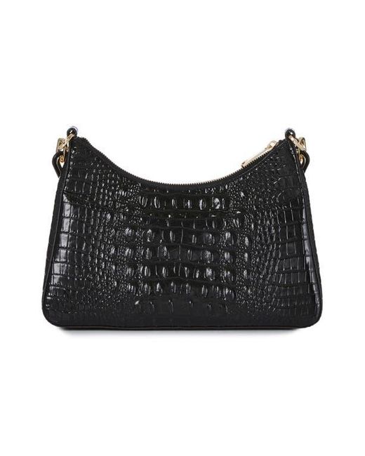 Brahmin Mod Esme Croc Embossed Shoulder Bag in Black | Lyst