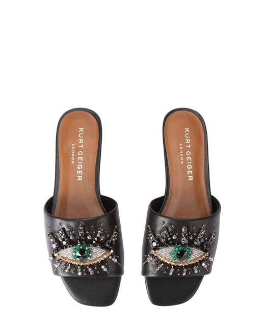 Kurt Geiger Evil Eye Slide Sandal in Black | Lyst