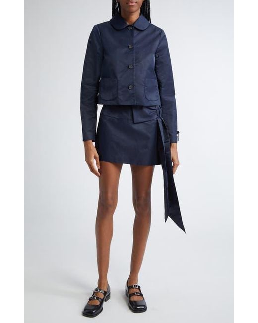 Sandy Liang Shelby Crop Nylon Jacket in Blue | Lyst