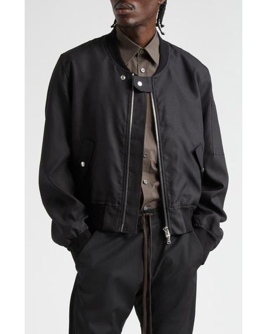 JKEEFER Breakdown Wool & Silk Bomber Jacket in Black for Men | Lyst