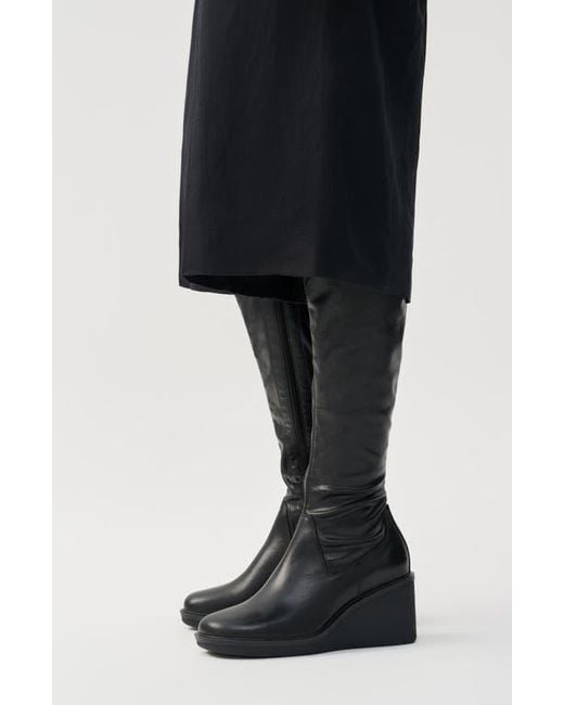 Vagabond Shoemakers Deena Platform Wedge Knee High Boot in Black | Lyst
