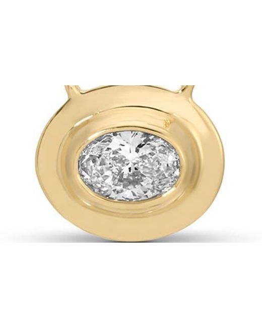 EF Collection Oval Diamond Pendant Necklace in Metallic | Lyst