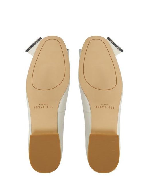 Ted Baker Daria Bow Flat in Natural | Lyst