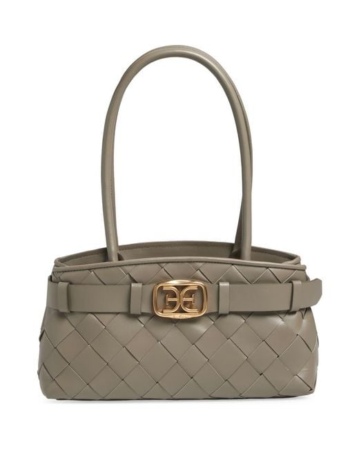 Sam Edelman Cleo Woven Leather Satchel in Gray | Lyst