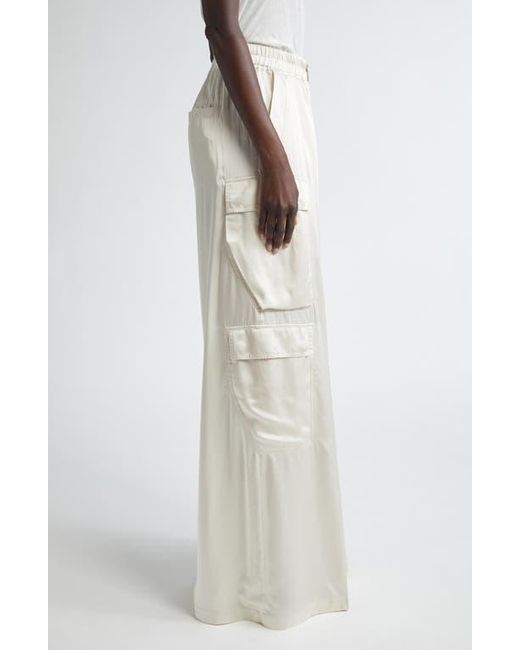 Rick Owens Cargobelas Charmeuse Cargo Pants in White | Lyst