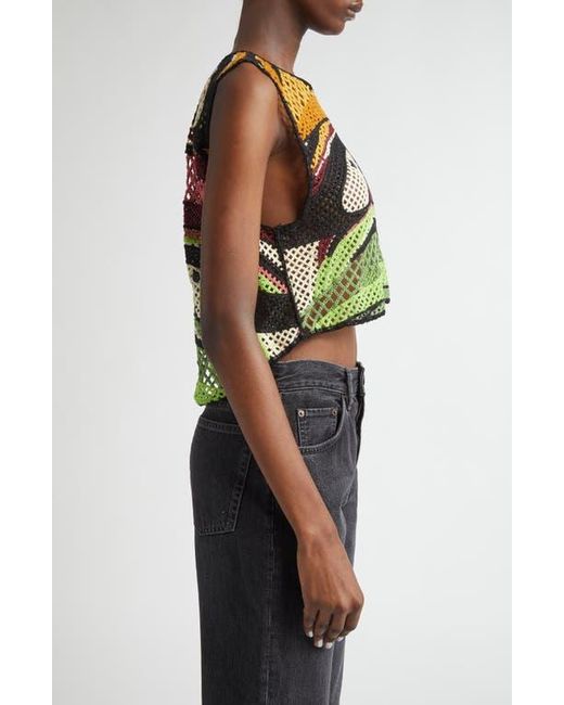 FARM Rio Toucan Tree Open Back Crochet Crop Top in Green | Lyst