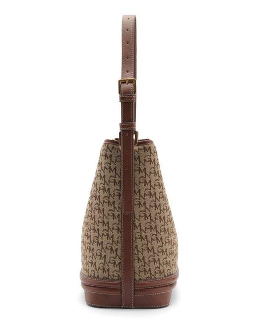 Mango Medium Logo Jacquard Shopper Bag in Brown | Lyst