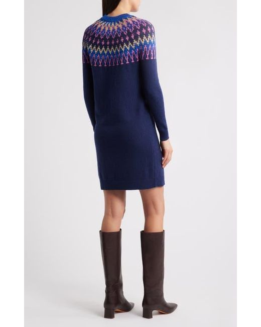 Boden Eleanor Fair Isle Long Sleeve Dress in Blue | Lyst