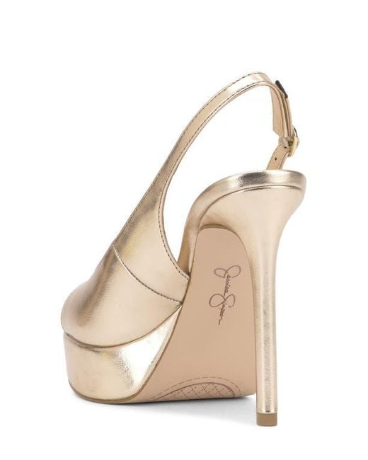 Jessica Simpson Sibilla Slingback Platform Sandal in Natural | Lyst