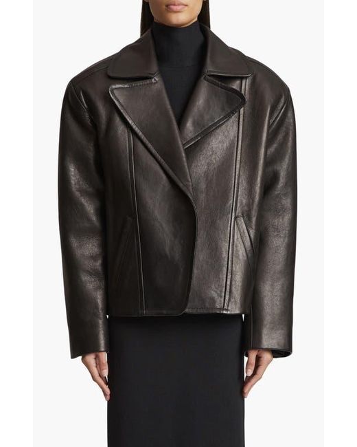 Khaite Oversize Lambskin Open-Front Jacket in Black | Lyst