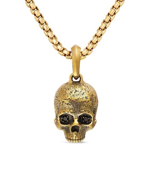 David Yurman Memento Mori Skull Amulet 18K With Diamonds in Metallic | Lyst