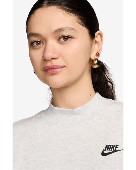 Nike Sportswear Oversize Mock Neck Tech Fleece Sweatshirt in White | Lyst
