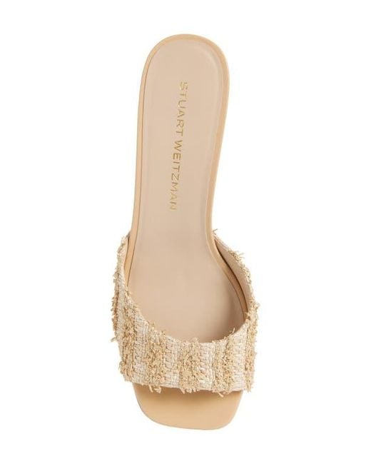 Stuart Weitzman Stassi 50 Slide Sandal in Natural | Lyst