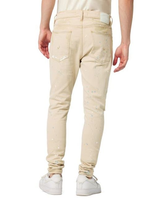 Hudson Jeans Zack Paint Splatter Ripped Stacked Skinny Jeans in Natural ...