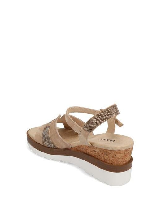 Vaneli Caitlin Ankle Strap Wedge Sandal in Natural | Lyst
