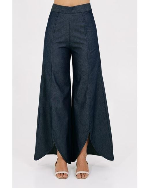 Valentina Gordon Flow Wide-Leg Denim Pants in Blue | Lyst