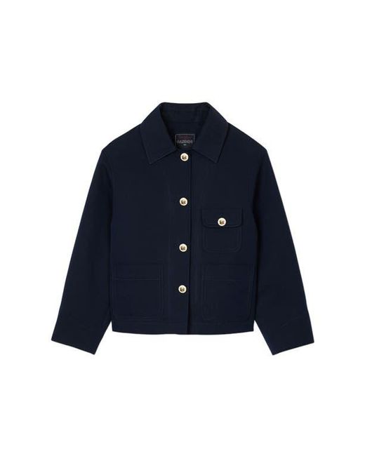 Sandro Jacket With Officer Buttons in Blue | Lyst