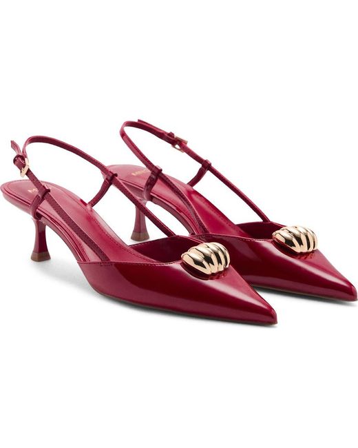 Mango Pointed Toe Slingack Pump in Red | Lyst