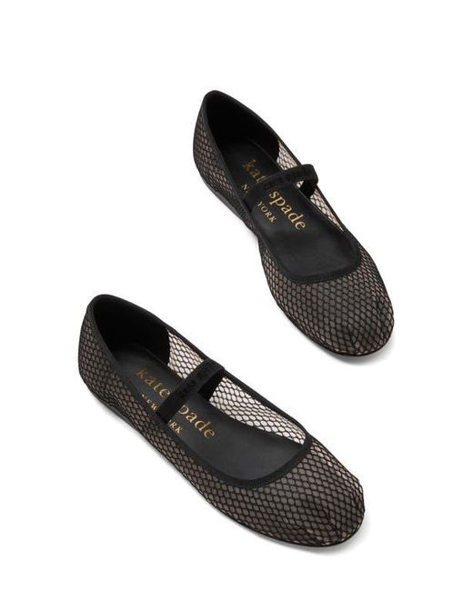 Kate Spade Riley Mesh Mary Jane Ballet Flat in Black | Lyst