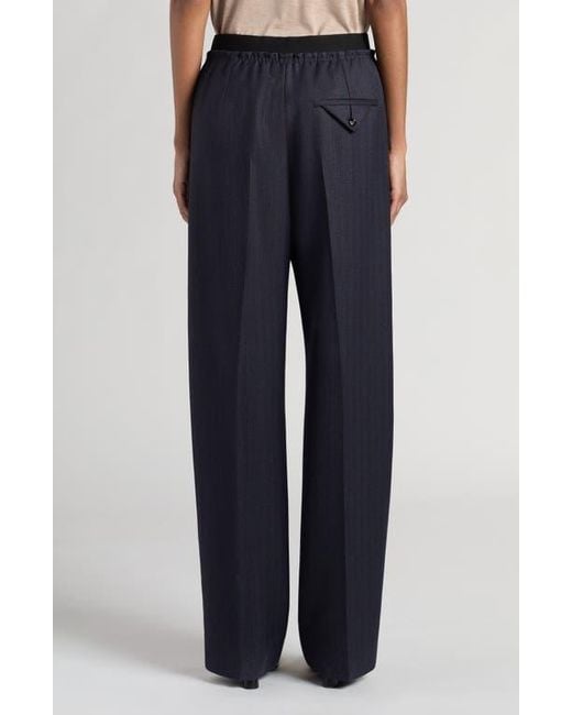 Bottega Veneta Subtle Stripe Wool Herringbone Pull-On Pants in Blue | Lyst