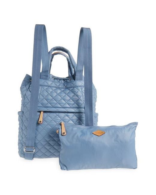MZ Wallace Metro Quilted Nylon Convertible Backpack in Blue | Lyst