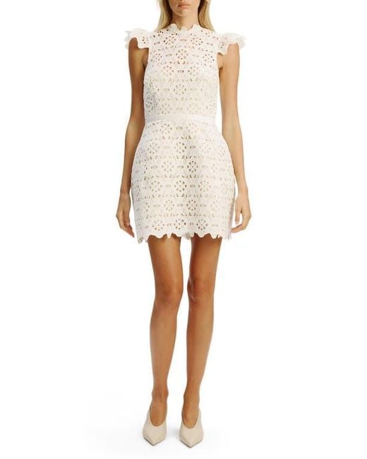 Bardot Rowen Lace Minidress in White | Lyst