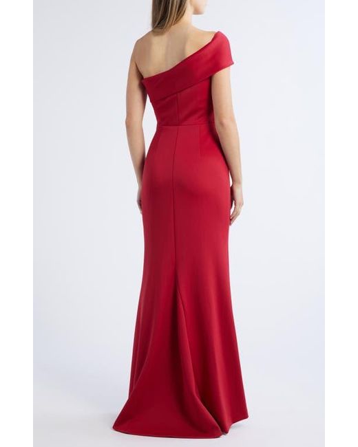 Eliza J Off The Shoulder Fit & Flare Gown in Red | Lyst